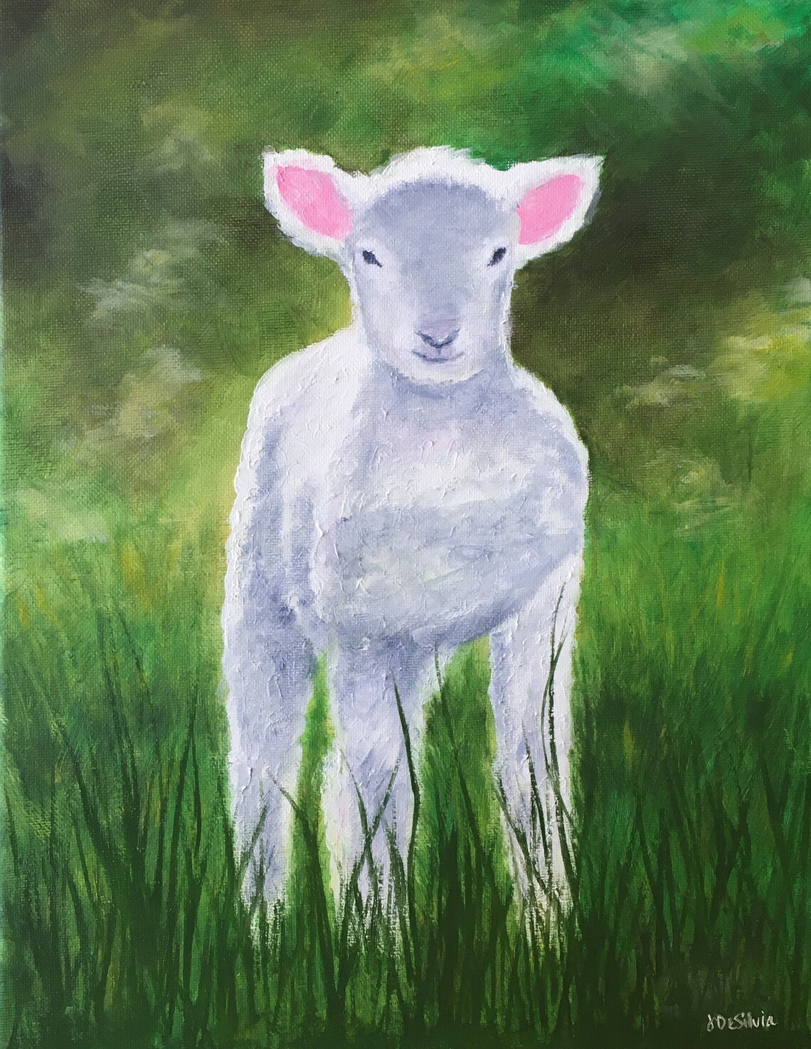 8x10 Unframed Lamb Print of Original Oil Painting watching the Shepherd ...