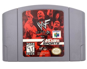 WWF Attitude, Nintendo 64, 1998 N64, Original Video Game Cartridge ...