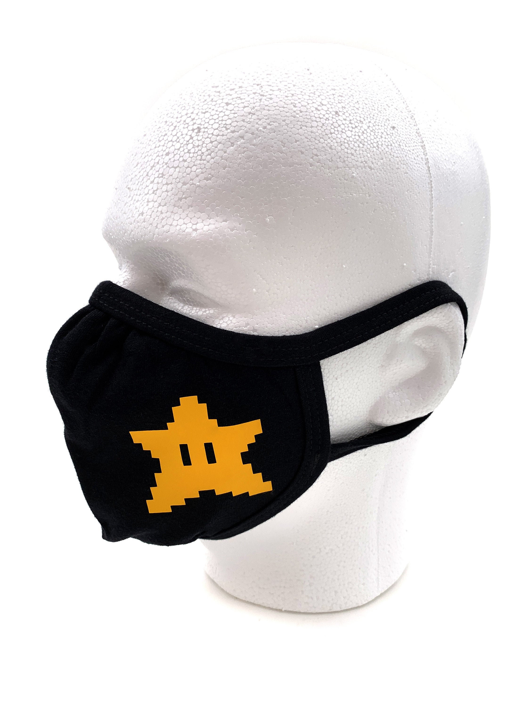 Super Mario Star Face Mask Mario Face Mask 8bit Pixel Art - Etsy