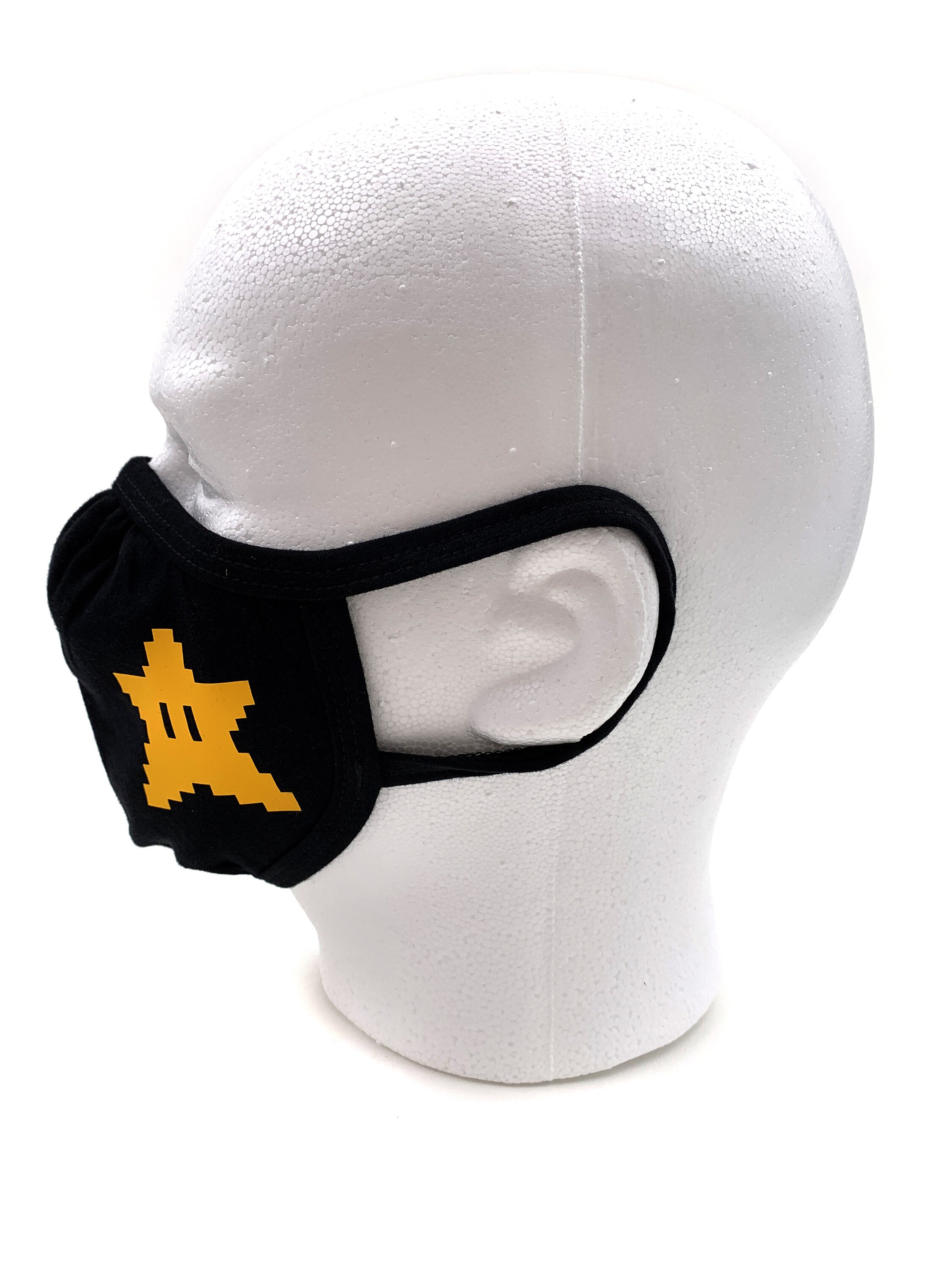 Super Mario Star Face Mask Mario Face Mask 8bit Pixel Art - Etsy