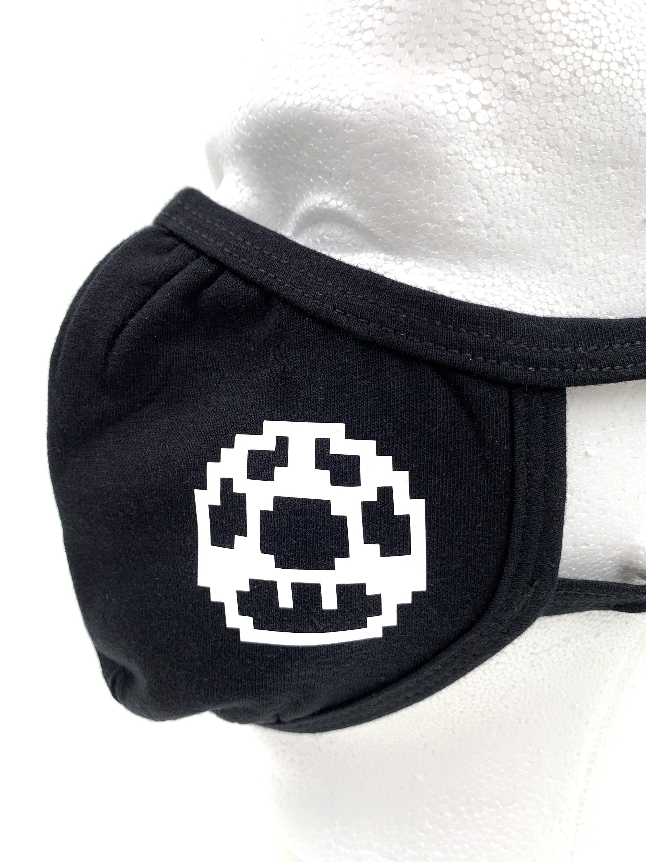 Super Mario Mushroom Face Mask Mario Face Mask 8bit Pixel | Etsy