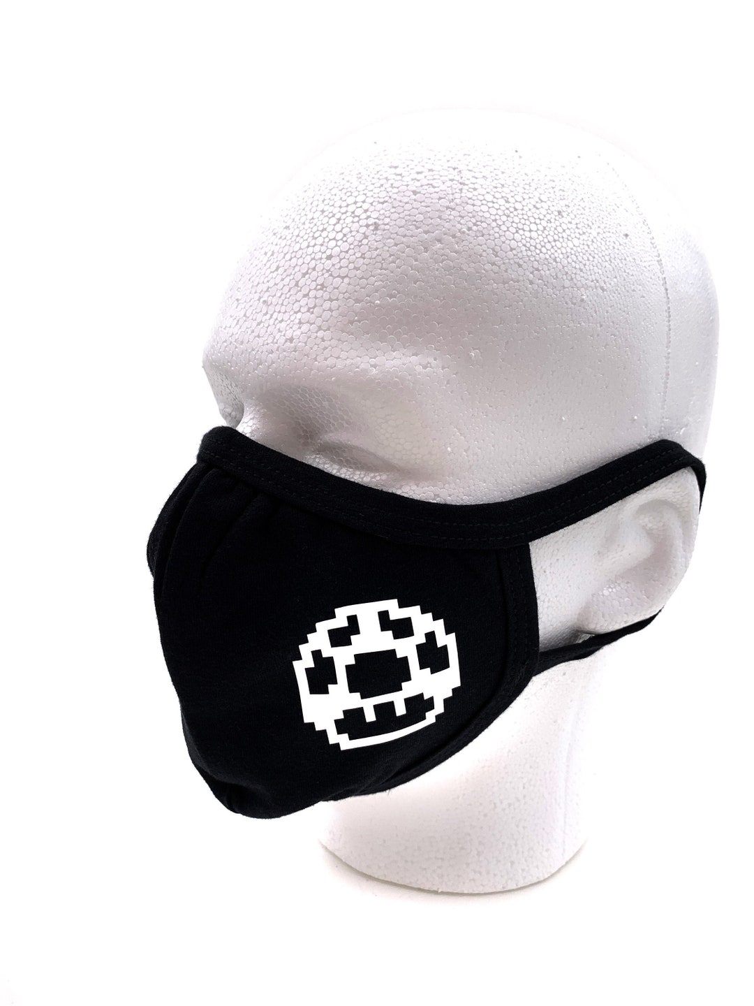 Super Mario Mushroom Face Mask, Mario Face Mask, 8bit Pixel Art Mask - Etsy