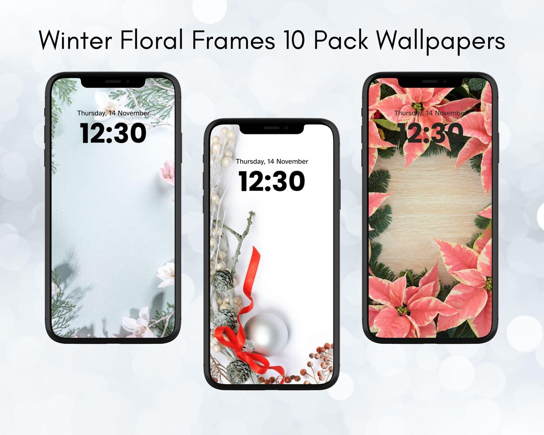 Winter Floral Frames Wallpaper Collection iPhone and Android Wallpaper ...