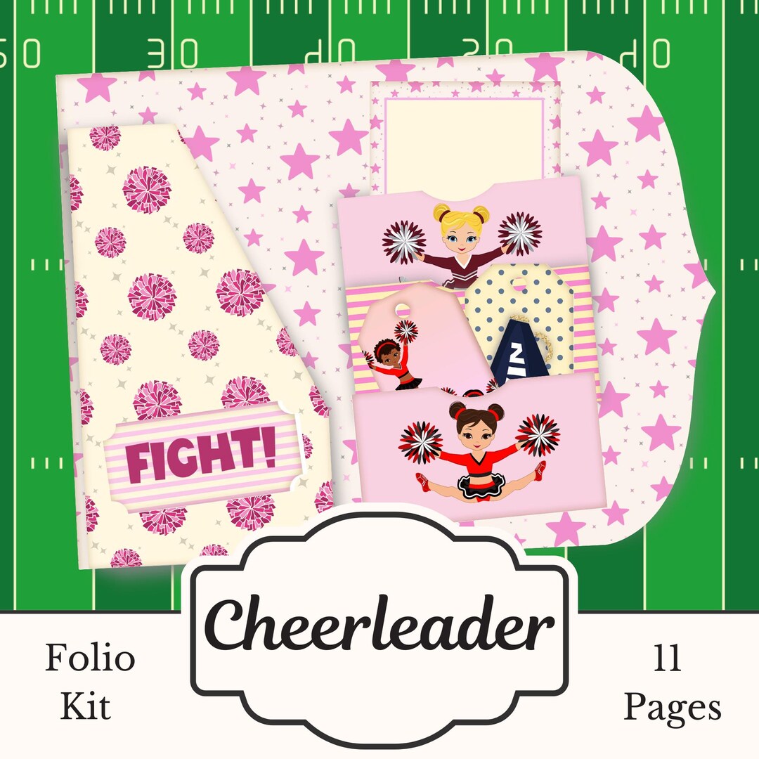 Cheerleader Folio, Cheer Team Craft Kit, Cheer Coach Gift, Cheerleader ...