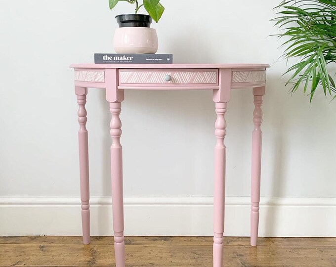 Pink Half Moon Console Table, Vintage | Hallway | Entryway | Table - Etsy