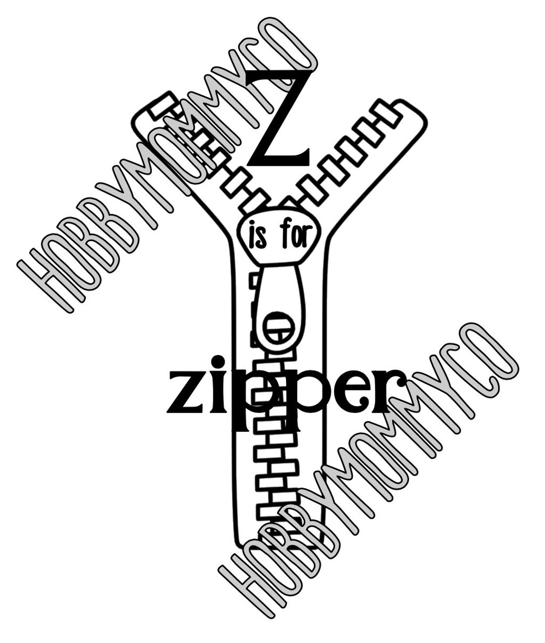 Zipper Z is for Zipper PNG - Etsy
