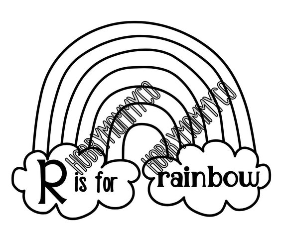 Rainbow R is for Rainbow PNG - Etsy