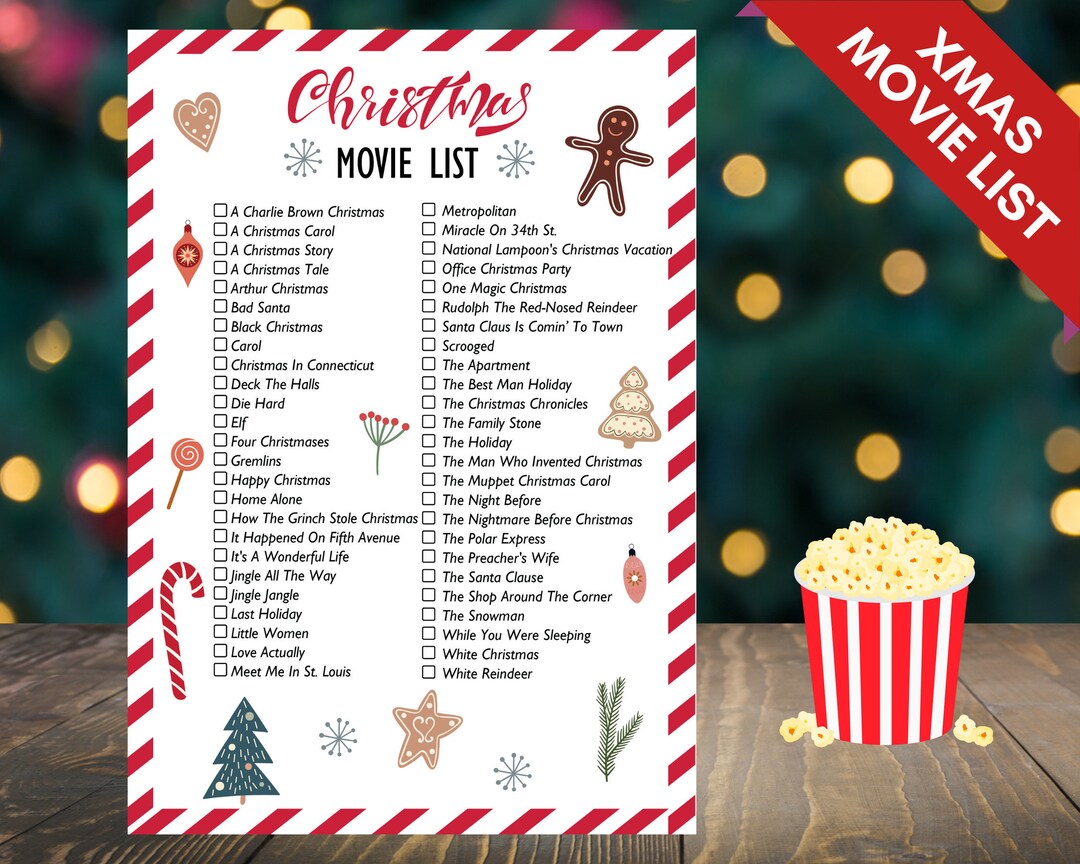Christmas Movie List - 50 Christmas Movies Bucket List - INSTANT ...