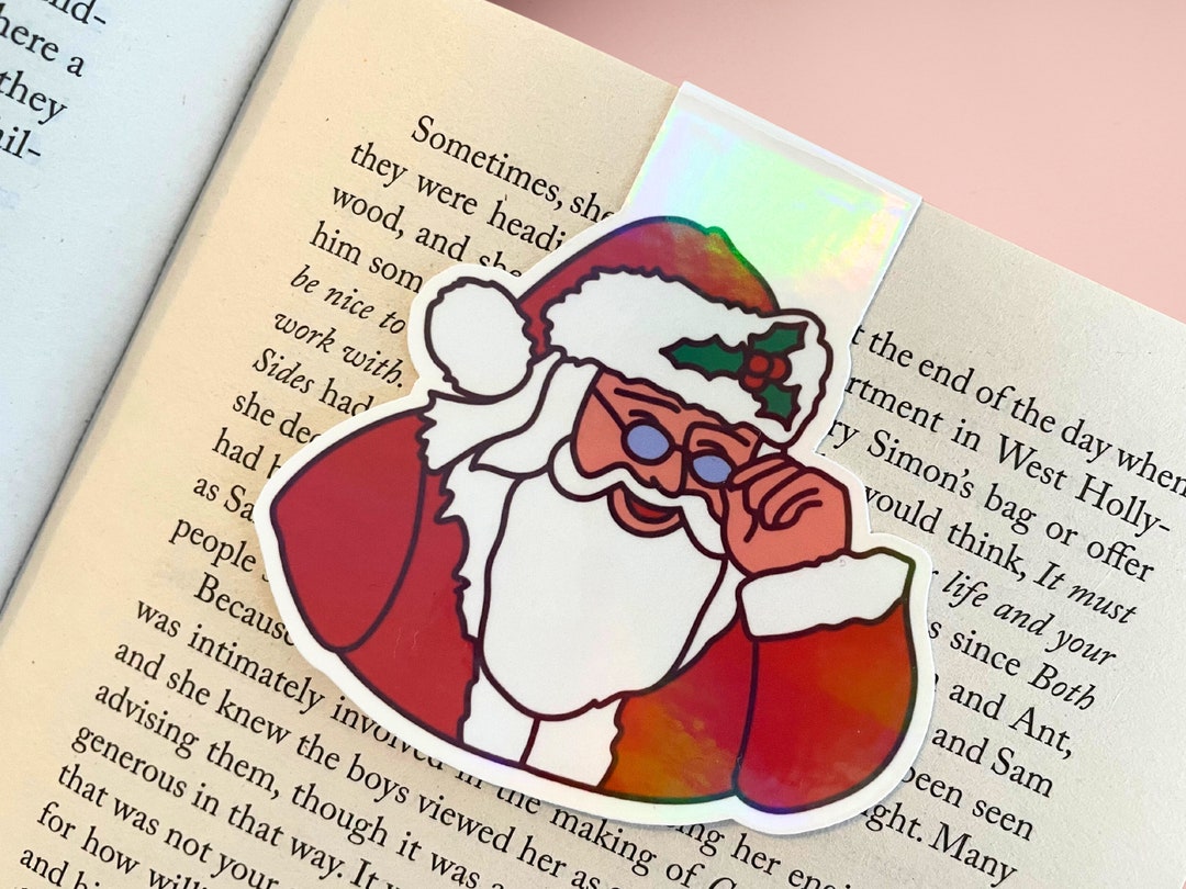 Christmas Magnetic Bookmark Holographic Santa Bookmark - Etsy