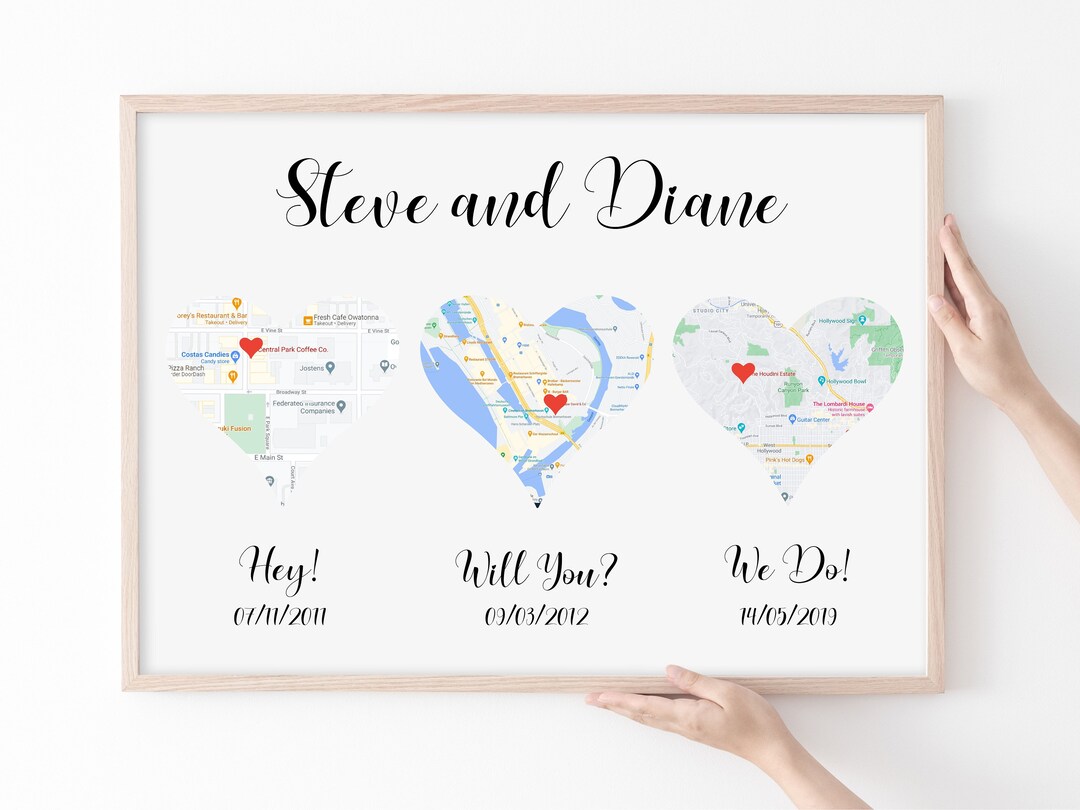 Our Story Personalized Heart Map, Our Love Story, Our Story Timeline ...