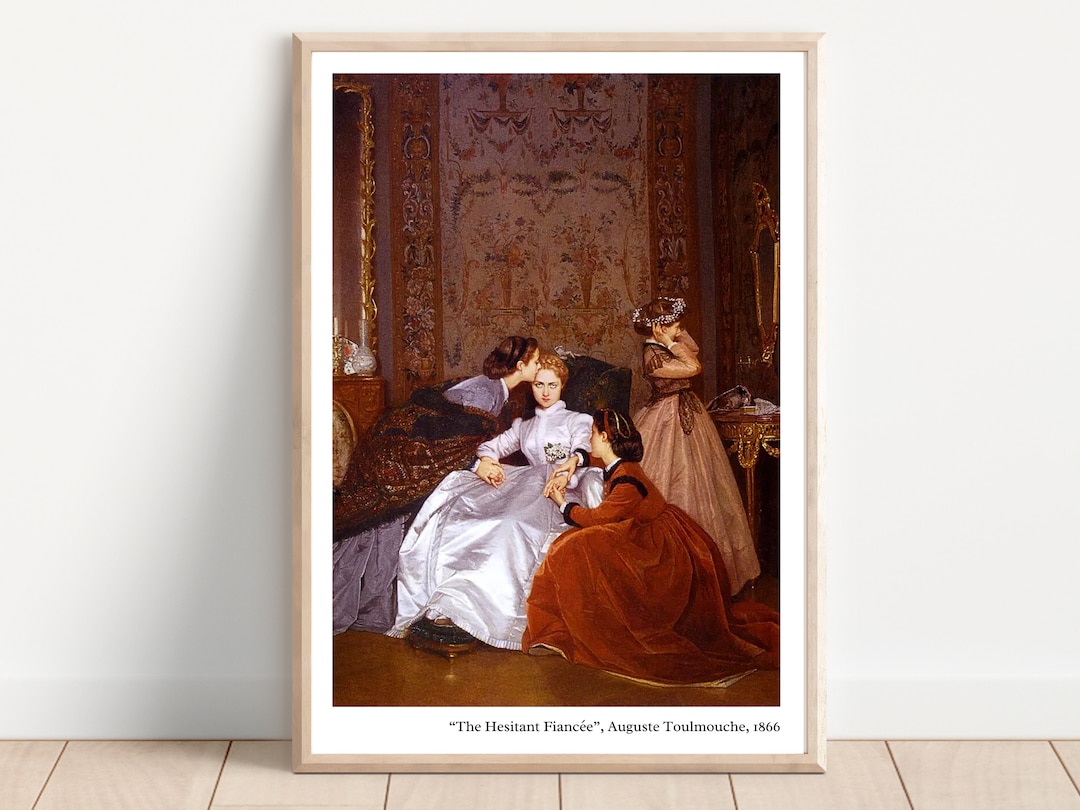 The Hesitant Fiancée Art Print, Reluctant Bride Art Print by Auguste Toulmouche, Museum Art ...