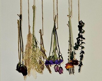 Dried Hanging Flower Strings Preserved Flowers Garland Round Hanging ...