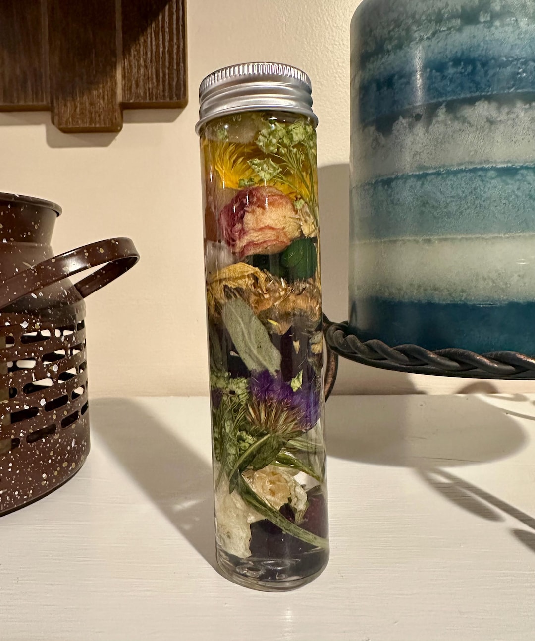 Flower and Herb Vial, Dried Flowers in Oil, Floral Herbarium - Etsy