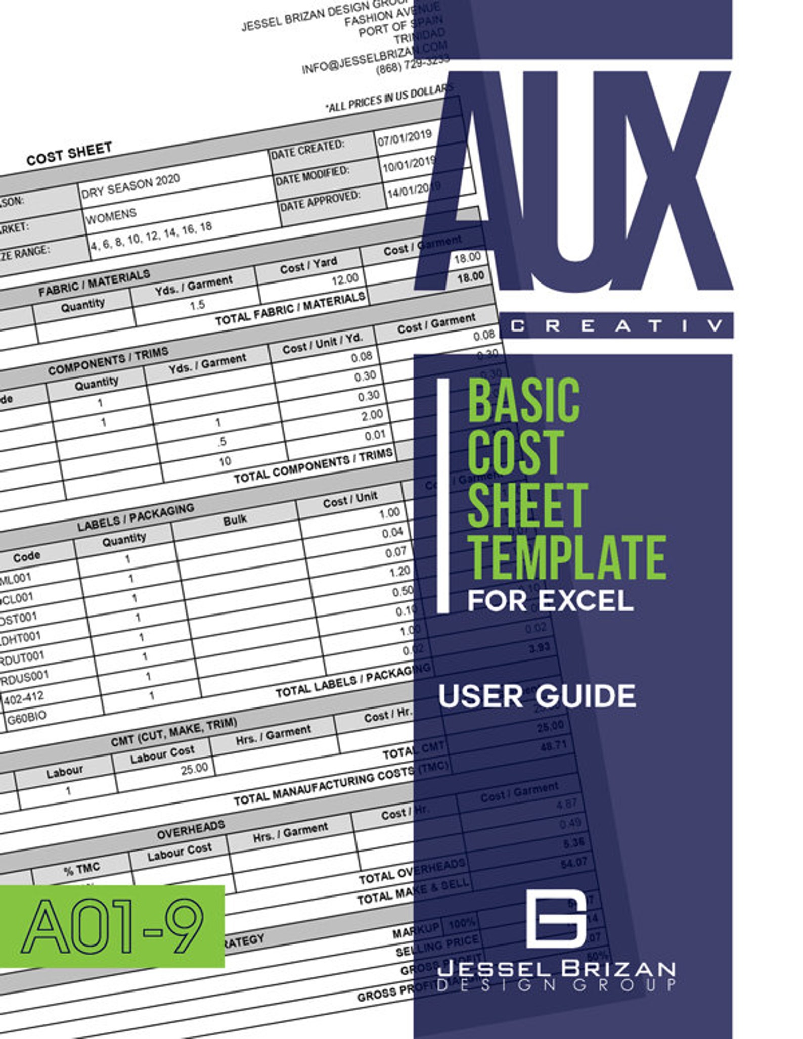 Basic Cost Sheet Template for Excel © - Etsy