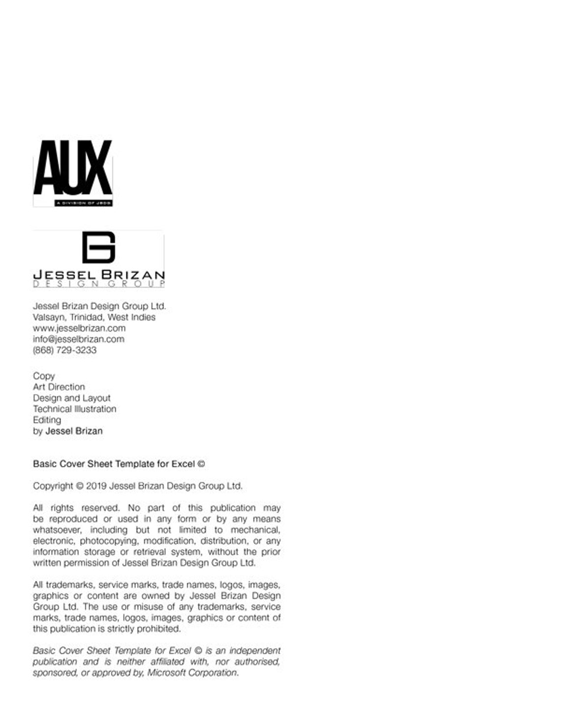 Basic Cover Sheet Template for Excel © | Etsy