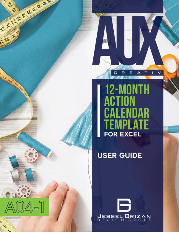 12-month Action Calendar Template for Excel © - Etsy