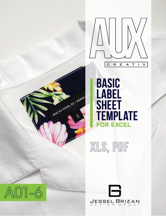 Basic Label Sheet Template for Excel © | Etsy