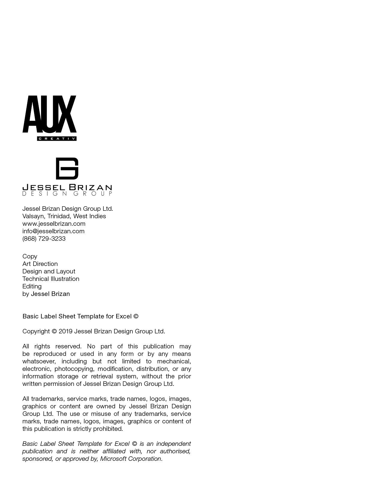 Basic Label Sheet Template for Excel © - Etsy