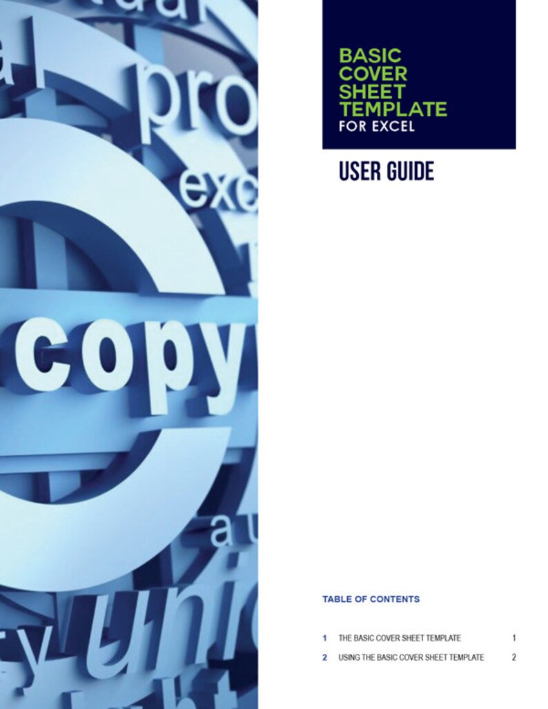 Basic Cover Sheet Template for Excel © - Etsy