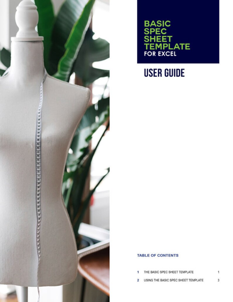 Basic Spec Sheet Template for Excel © | Etsy