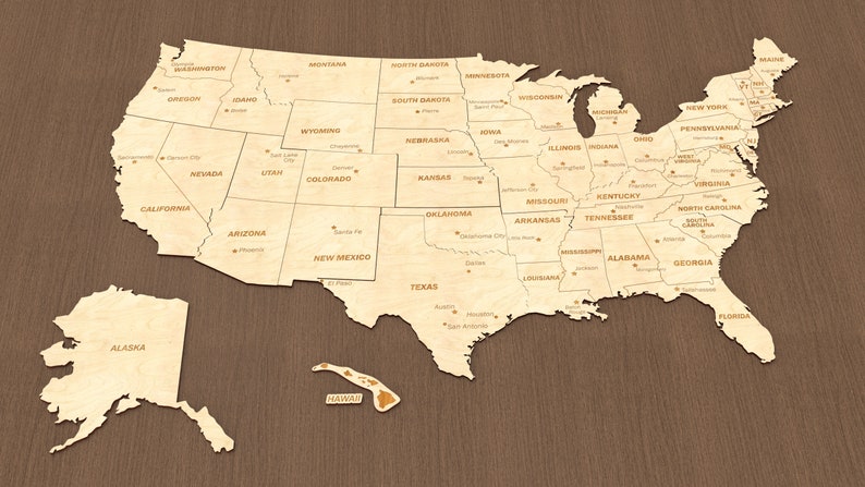 USA Map Glowforge File Laser Cut SVG USA Puzzle Travel Map - Etsy Canada