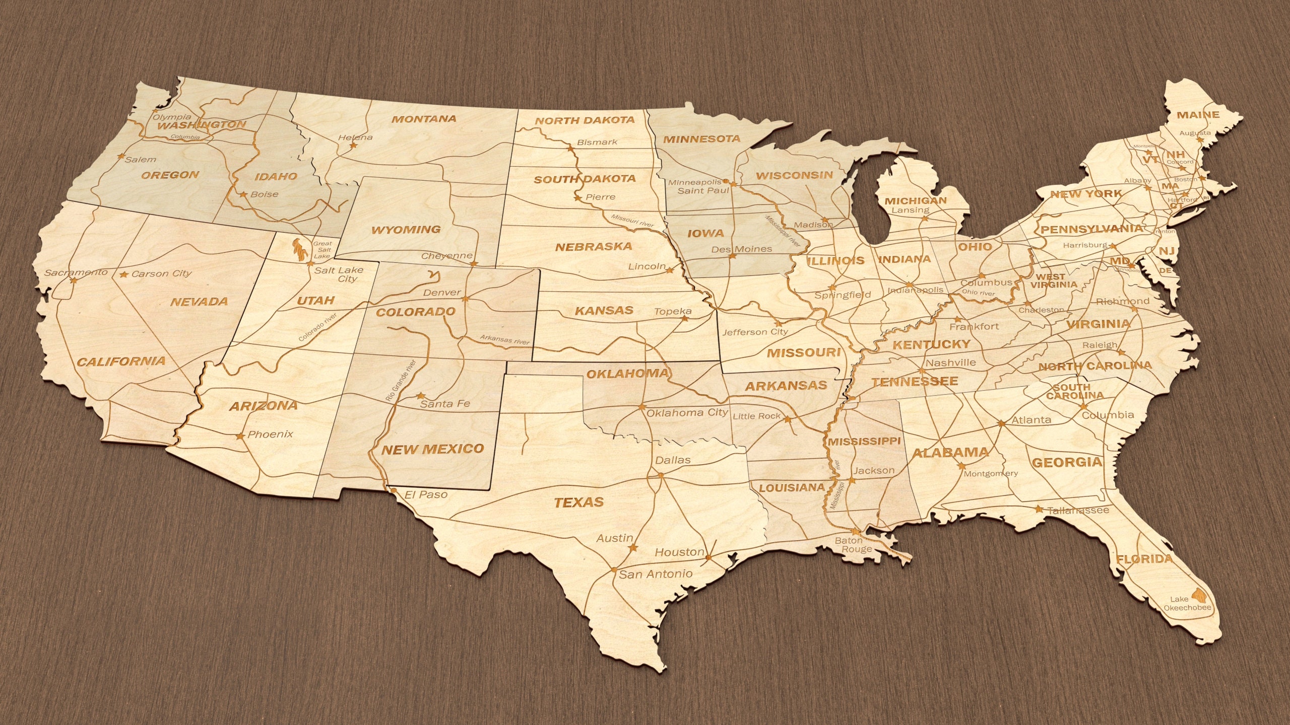 USA Map Glowforge File Laser Cut SVG USA Puzzle Travel Map - Etsy Canada