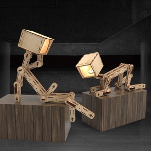 Human Table Lamp, Creative Wooden Desk Lamp, Laser Cut Vector Files ...