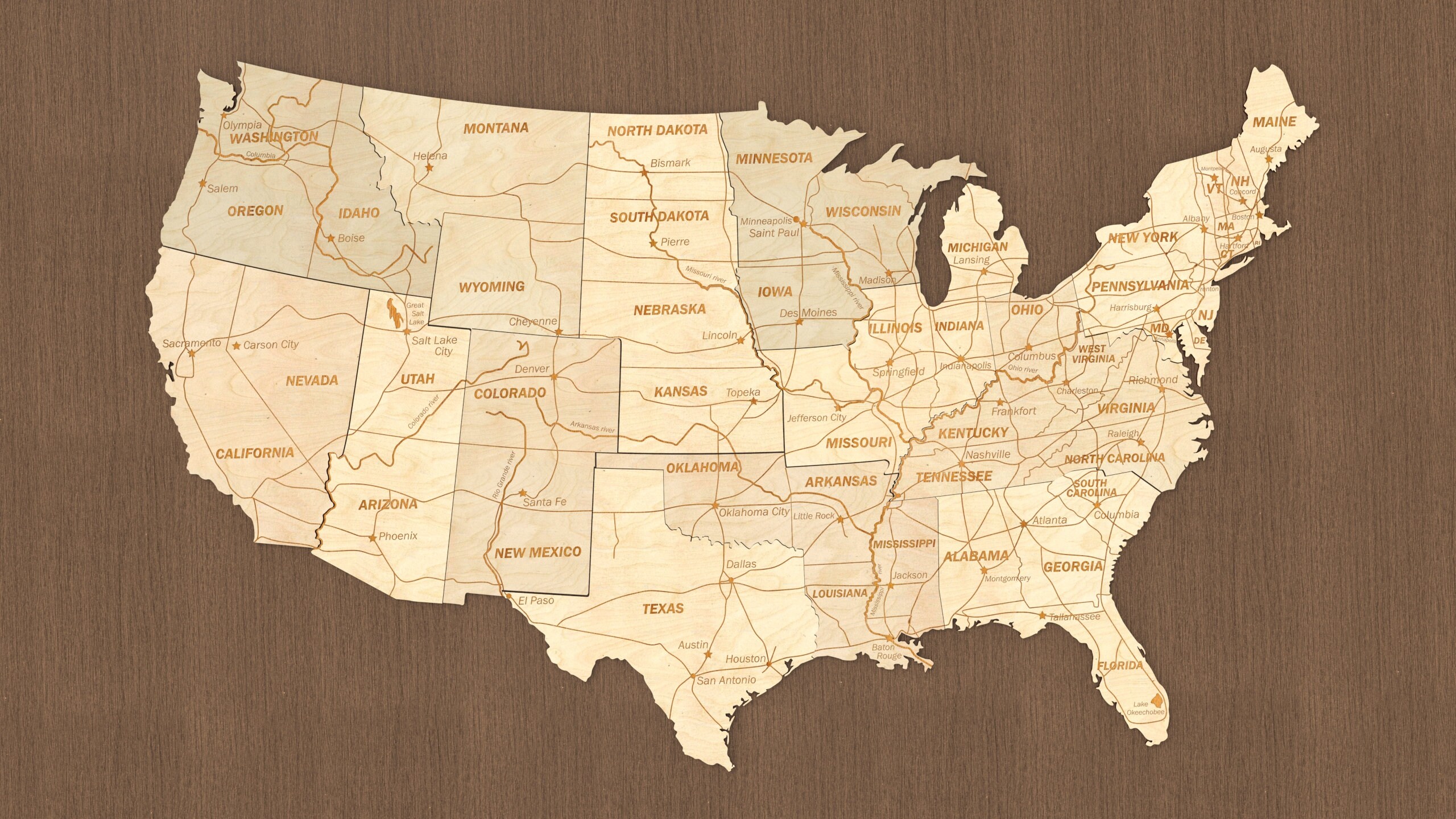 USA Map Glowforge File Laser Cut SVG USA Puzzle Travel Map - Etsy Canada