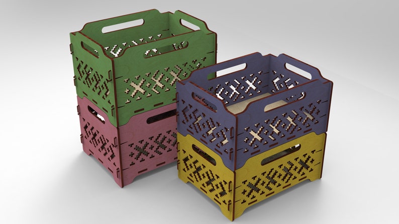 Stackable Storage Boxes Svg 2 Sizes 3mm 4mm 6mm Basket | Etsy