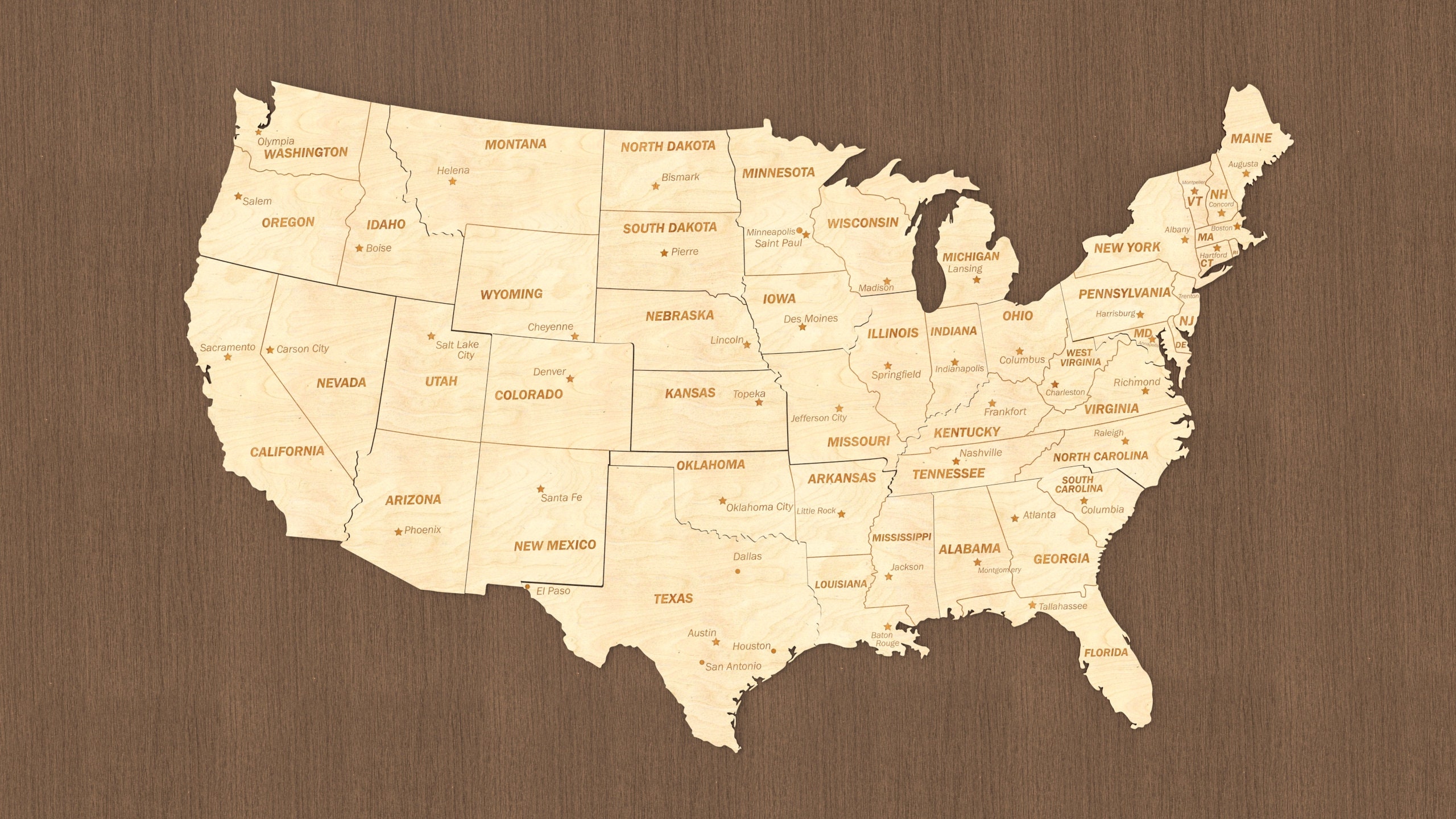 USA Map Glowforge File Laser Cut SVG USA Puzzle Travel Map - Etsy Canada