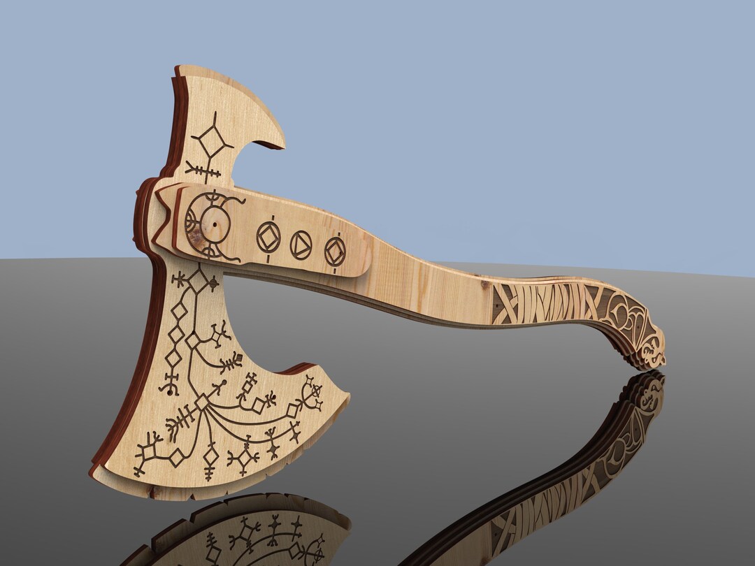 FILE Leviathan Axe, God of War, Kratos Axe Cdr/dxf/ai/pdf/svg for Laser Cut 3mm, 1/8, 4mm - Etsy ...