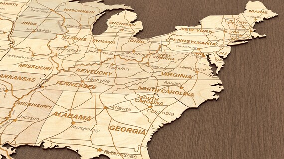 USA Map Glowforge File Laser Cut SVG USA Puzzle Travel Map - Etsy Hong Kong