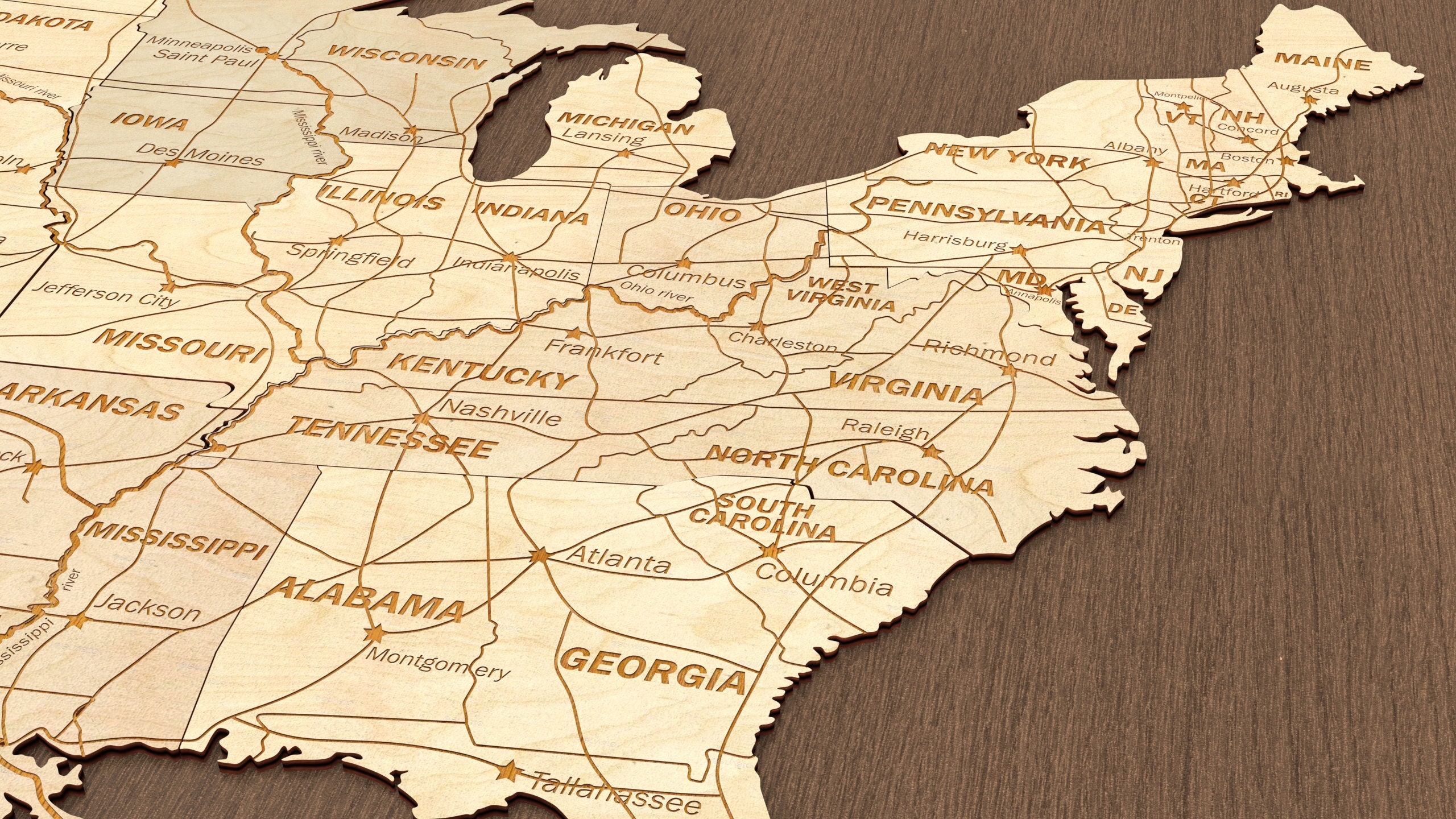 USA Map Glowforge File Laser Cut SVG USA Puzzle Travel Map - Etsy Canada