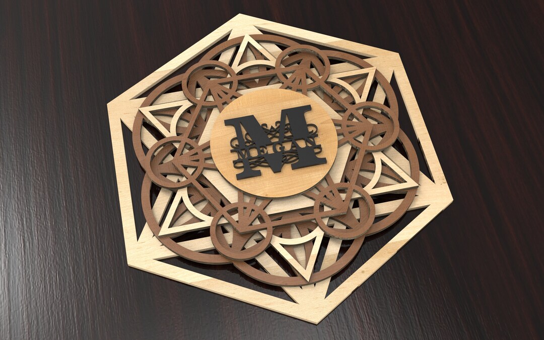 Multilayer Mandala Svg, Split Regal Monogram, Home Decor Wall Art ...