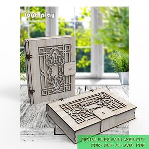 Wooden Book Box, Jewelry Box Wood, Laser Cut Files, Gift Box, Digital ...