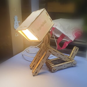 Dog Desk Lamp, Creative Wooden Table Lamp, Wooden Constructor, Laser ...