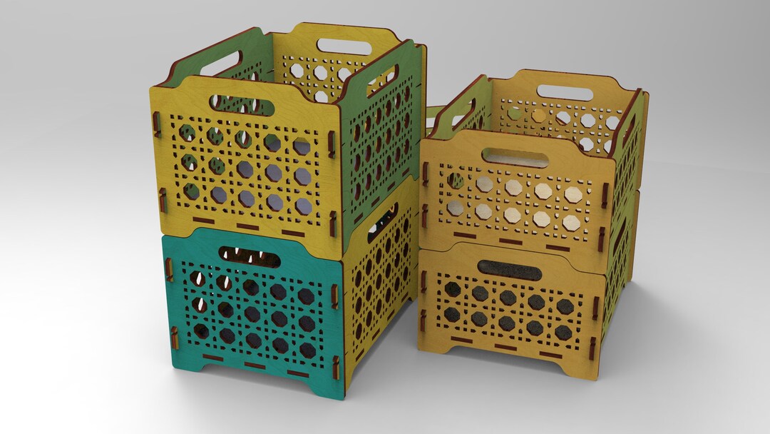 Stackable Storage Boxes Svg 2 Sizes 3mm 4mm 6mm Basket - Etsy