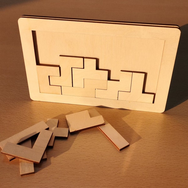 Wooden Geometric Shapes Puzzle - Etsy