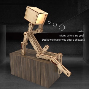 Human Table Lamp, Creative Wooden Desk Lamp, Laser Cut Vector Files ...
