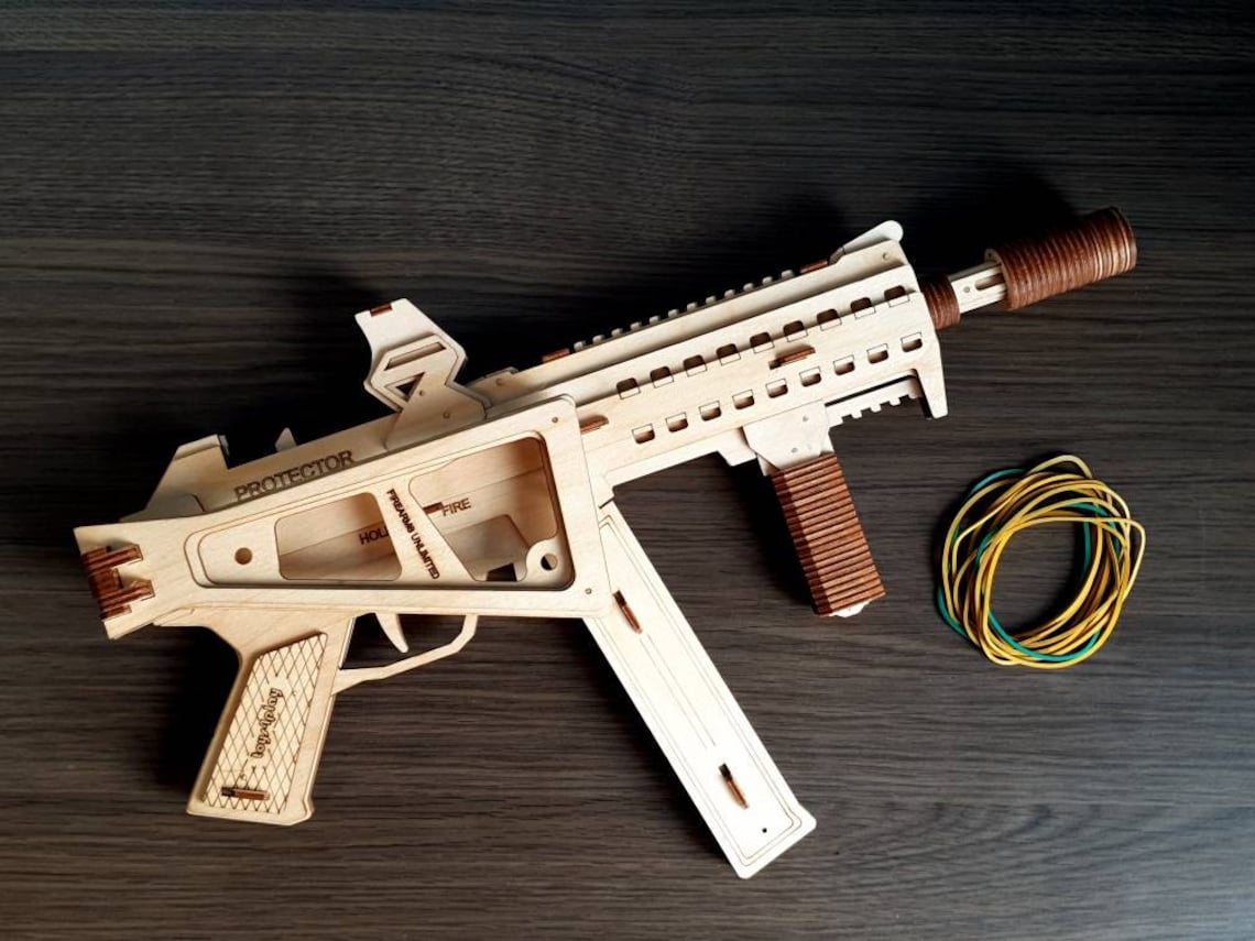 Laser cut File Rubber band wooden gun kit svg ai pdf dxf | Etsy