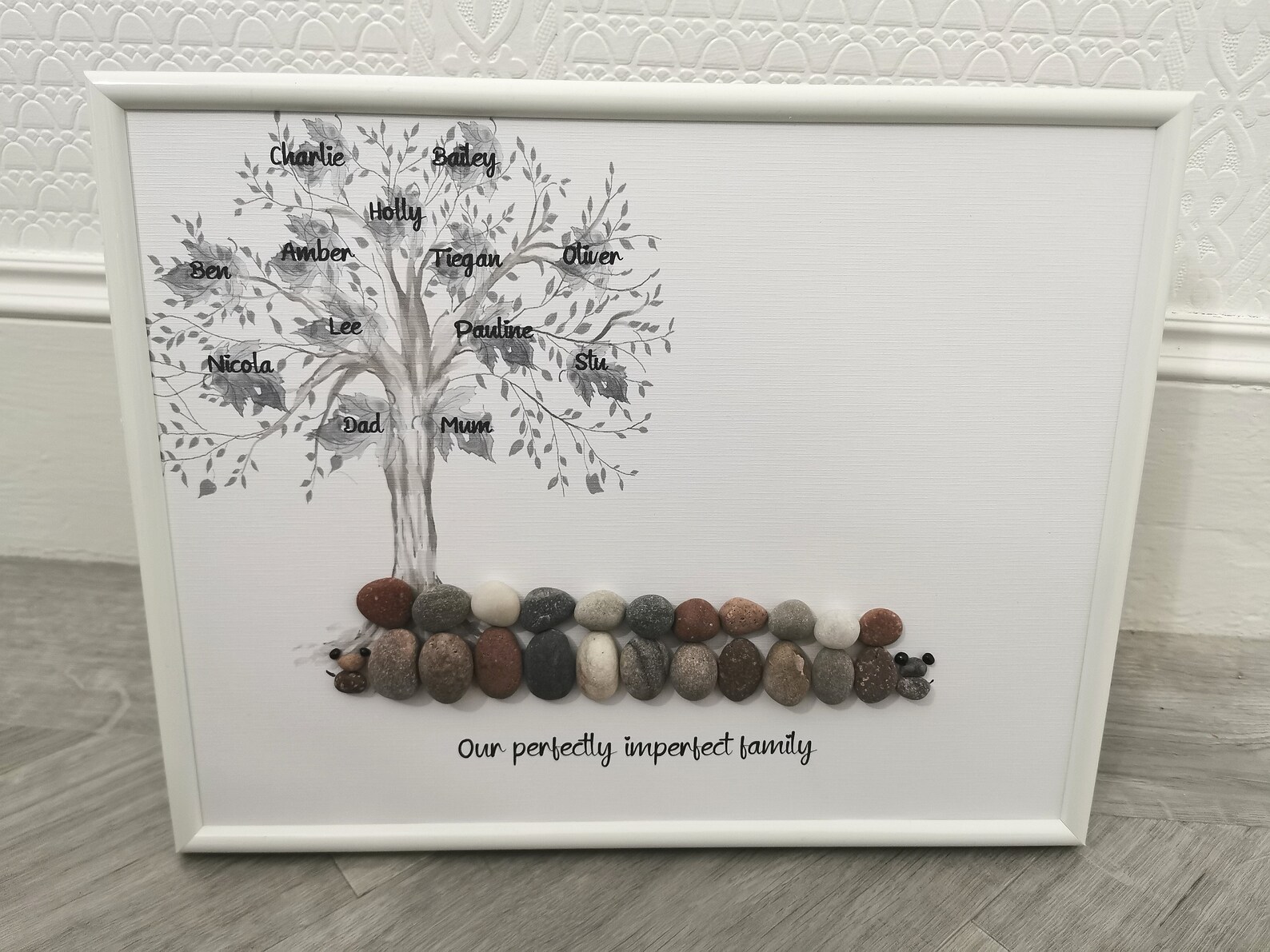 Very Large Family Tree Pebble Art Upto 18 Pebble People - Etsy