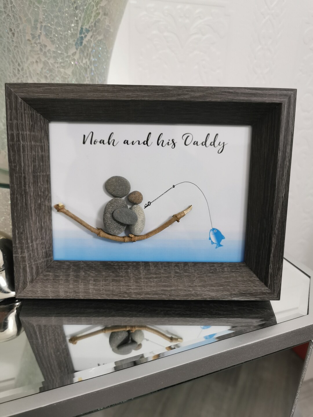 Father's Day Pebble Frame/father and Son Pebble Art/grandad Pebble ...