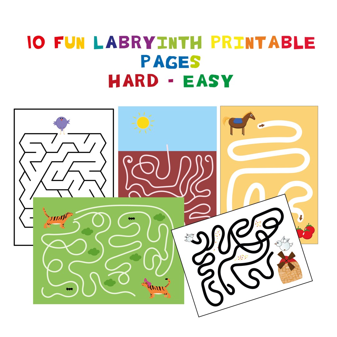 10 Labrinth Pages, Labyrinth Exercises, Home Activity, Kindergarden ...
