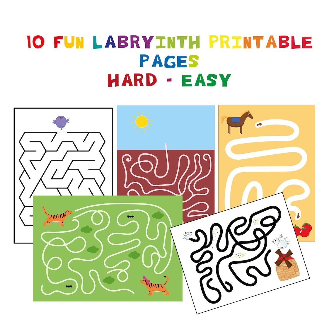 10 Labrinth Pages, Labyrinth Exercises, Home Activity, Kindergarden ...