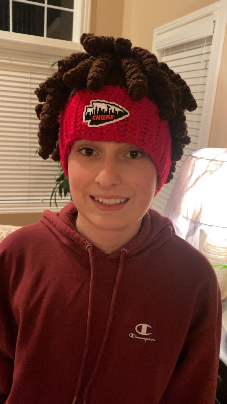 Crochet KC Chiefs Football Player Novelty Hat. #15 - Etsy
