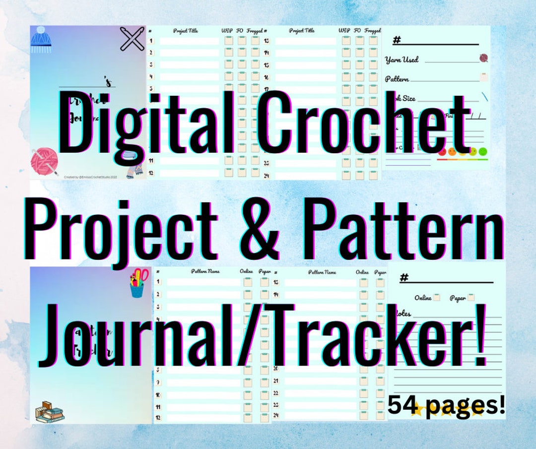 Digital Crochet & Pattern Journal/tracker, Printable Crochet Project ...