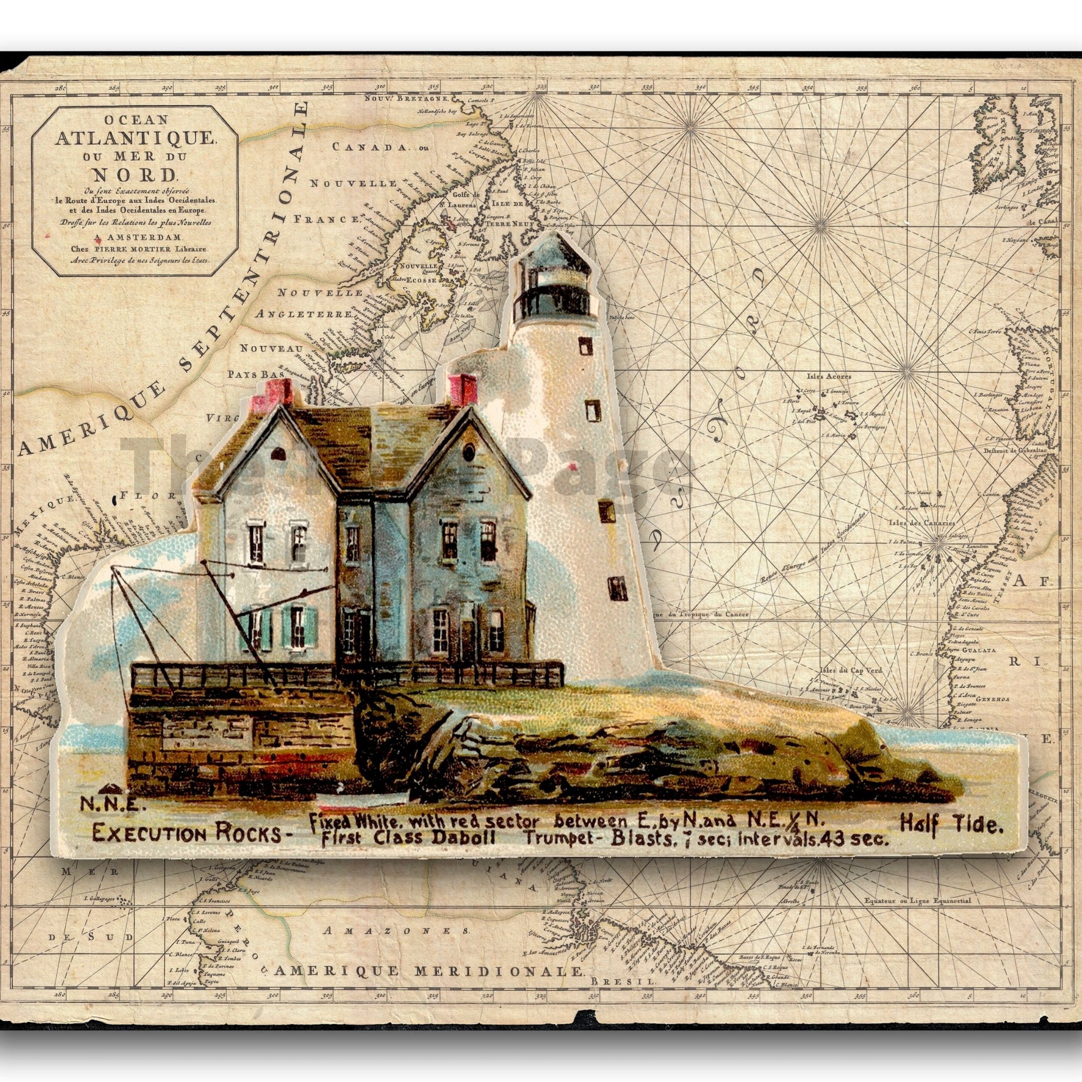 Vintage North American Lighthouses Collage Papers Digital - Etsy