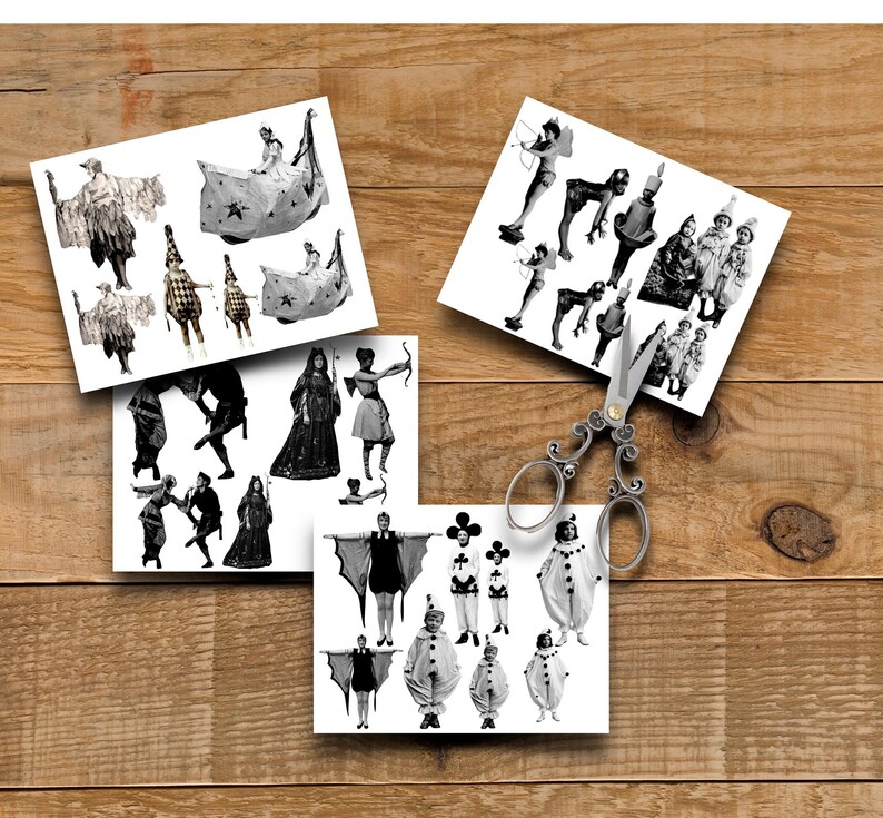 Vintage Fancy Dress Paper Dolls: Collage Art Ephemera (digital Download ...
