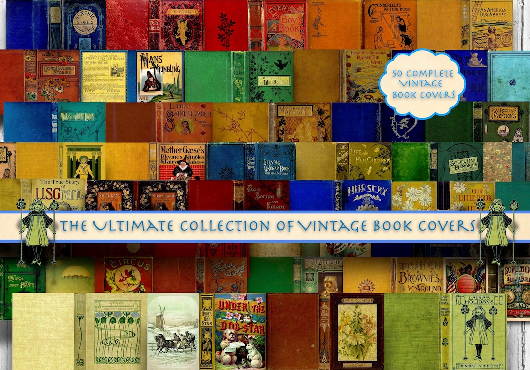 The Ultimate Vintage Book Cover Collection: 50 Illustrated Sheets ...