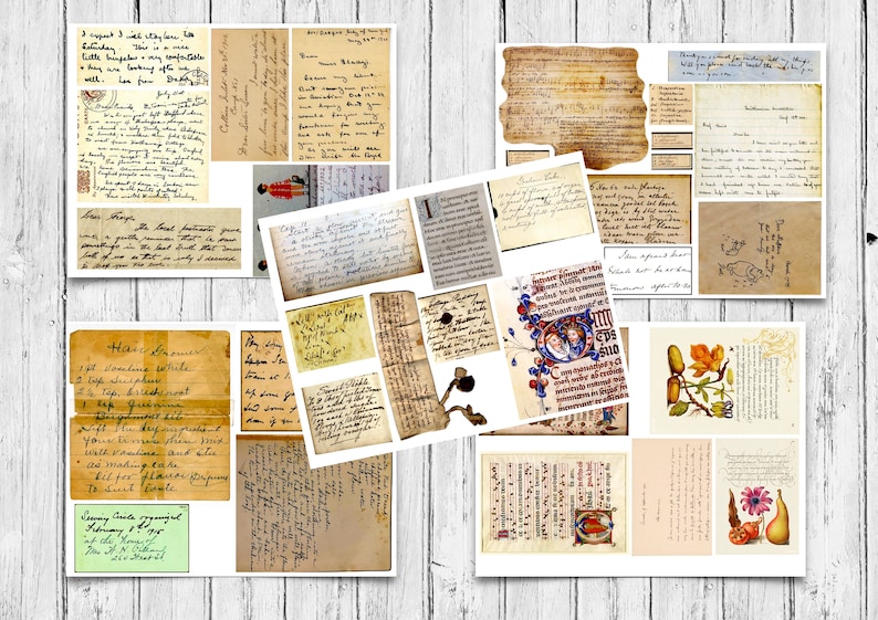 The Ultimate Vintage Handwriting Ephemera: Junk Journal Kit (digital ...